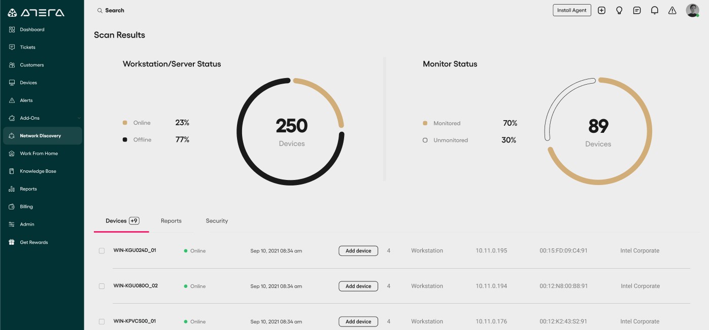 Customer onboarding with Network Discovery | Atera