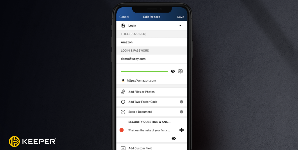 Keeper integration with Atera